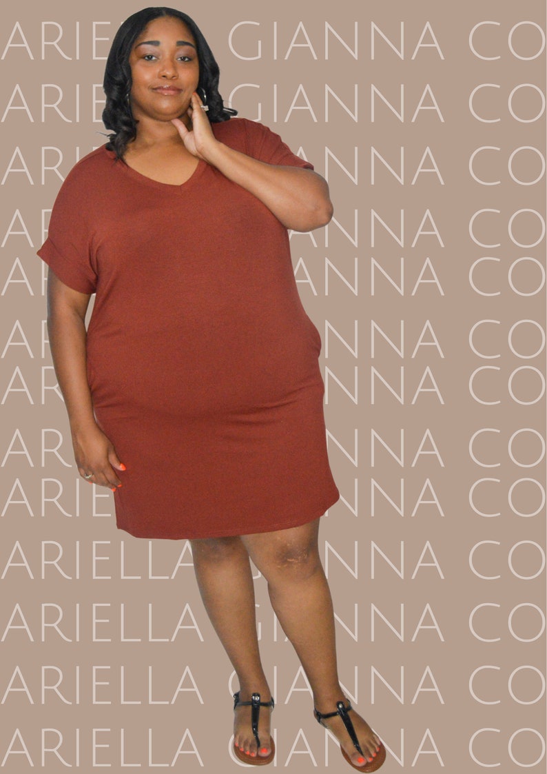 Comfy Rust Colored Plus Size T-shirt Dress - Etsy