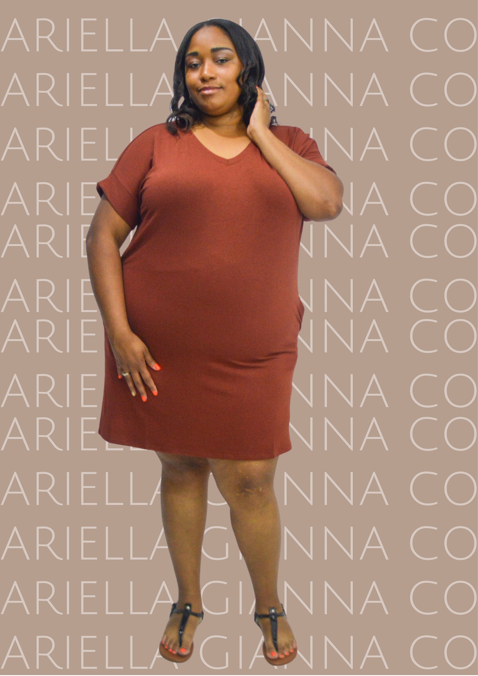 Comfy Rust Colored Plus Size T-shirt Dress - Etsy