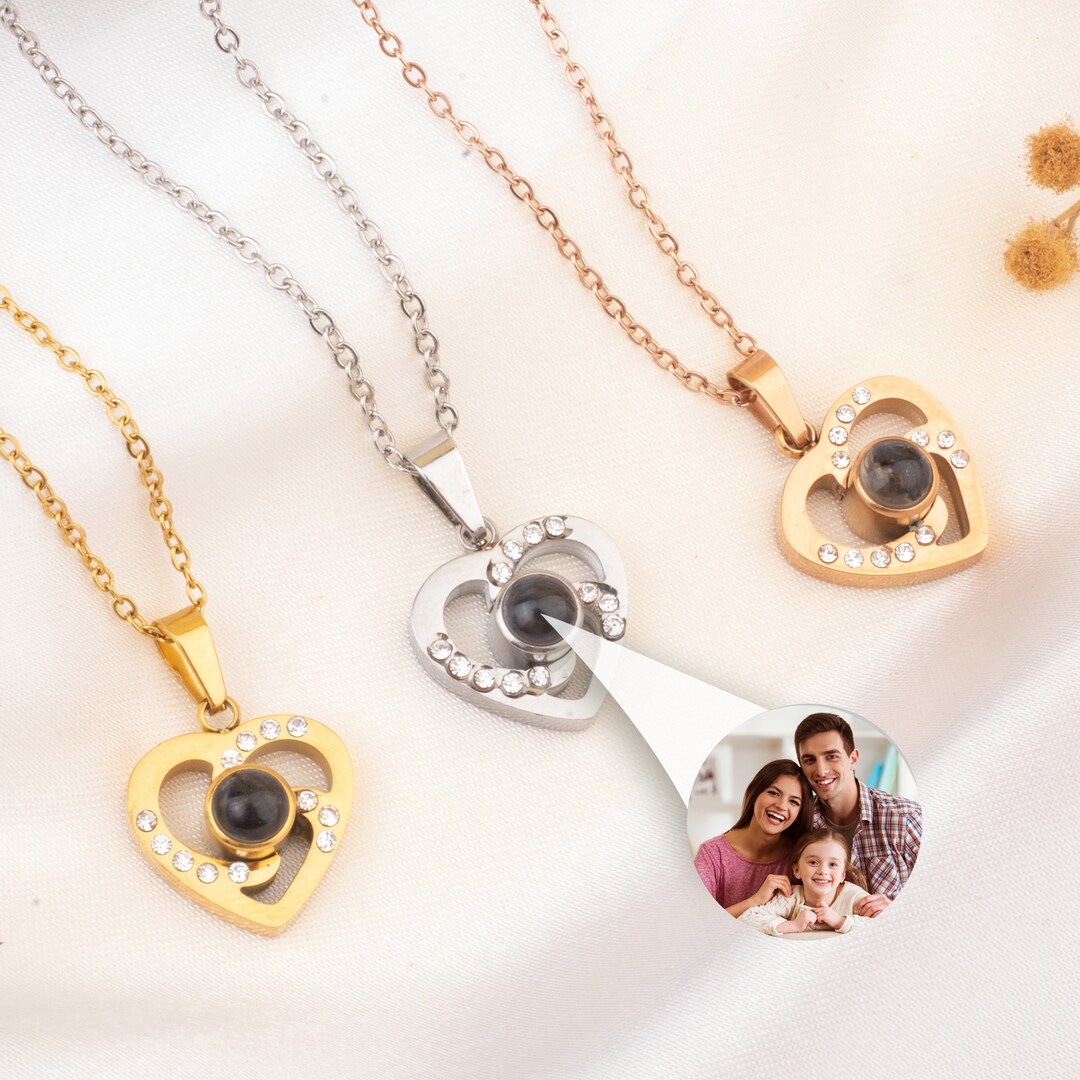 Projection Necklace • Custom Photo Necklace • Picture Necklace • Couple ...