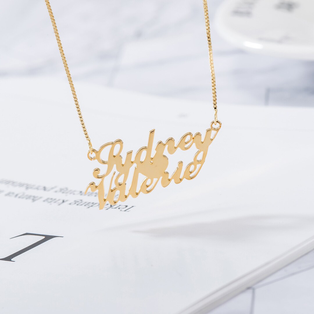 Custom Names Necklace Two Name Necklace Family Children Names Necklace ...
