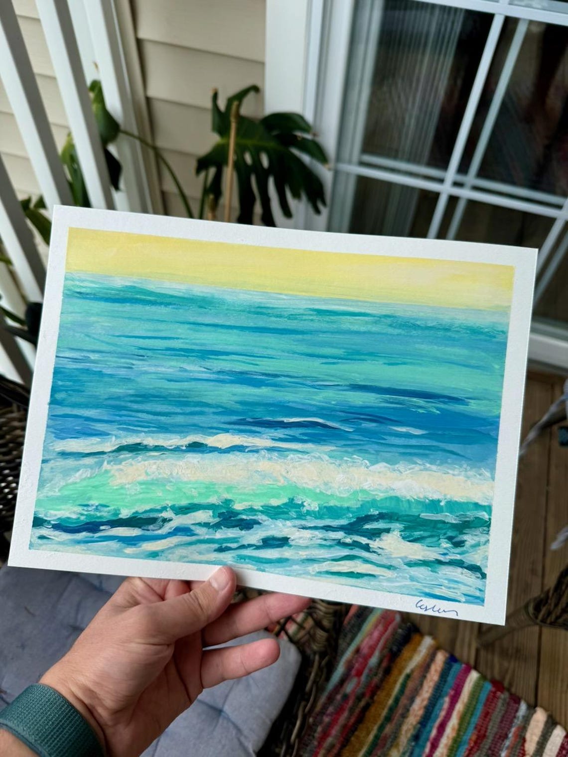 Handmade Original Ocean Artwork on Paper, Tranquil Waves - Etsy