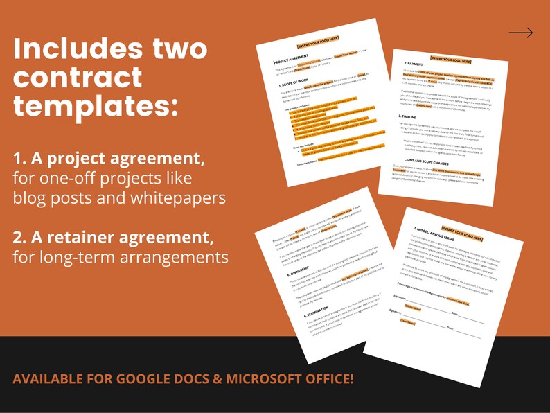 Freelance Writer Contract Template | Copywriter Client Agreement ...