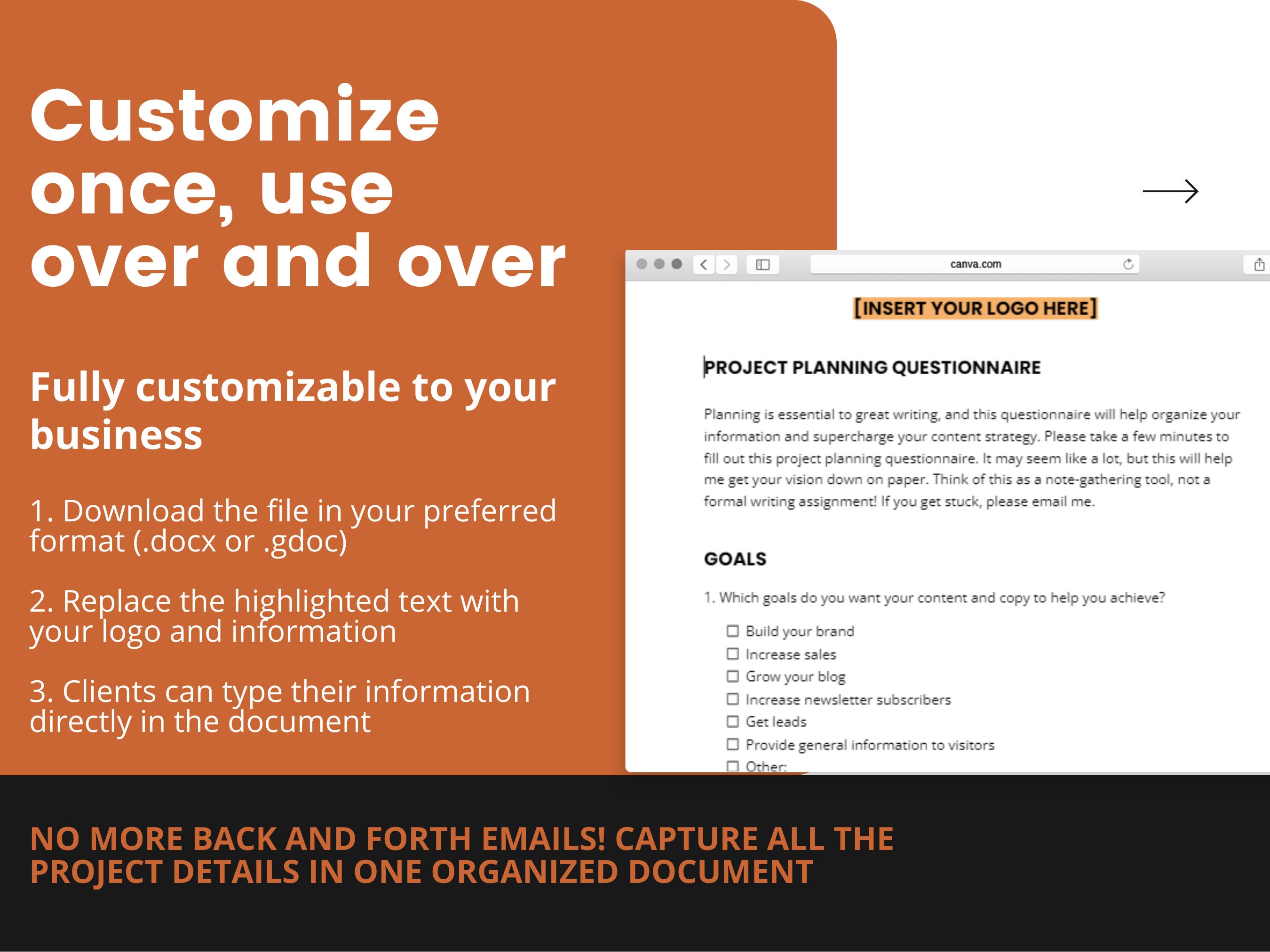 Freelance Writing Project Questionnaire New Client - Etsy