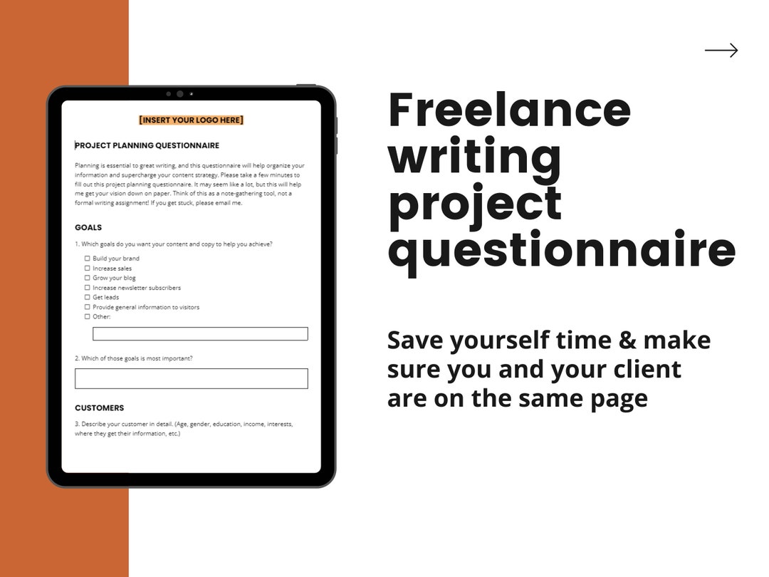 Freelance Writing Project Questionnaire | New Client Questionnaire ...