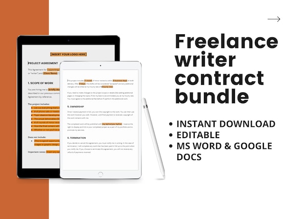 Freelance Writer Contract Template Writer Client Agreement - Etsy