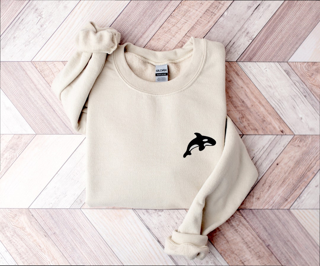 Embroidered Whale Sweatshirt, Cute Whale Sweater, Whale Sweater, Trendy ...