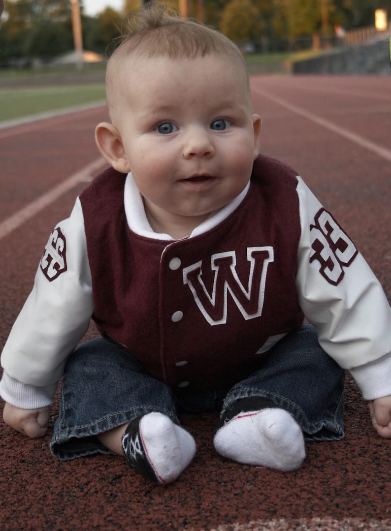 Baby Letterman Jacket Sewing Pattern: Brock's Varsity, NB to 18/24 ...