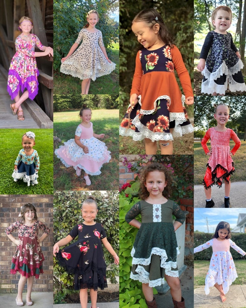 Galadriel's Lace-trim Dress for Kids Sizes 2 to 14 PDF Sewing Pattern ...