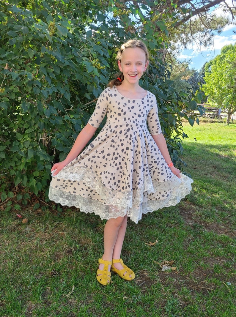 Galadriel's Lace-trim Dress for Kids Sizes 2 to 14 PDF Sewing Pattern ...