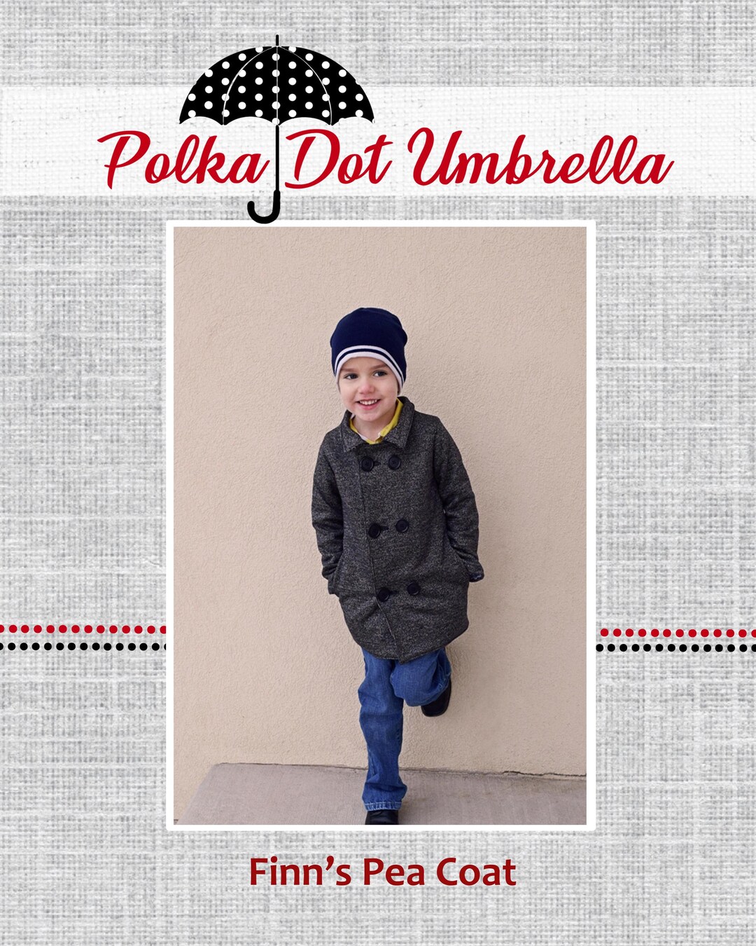 Kids Pea Coat Sewing Pattern: Finn's Woven Button Jacket, Sizes 2 to 14 ...