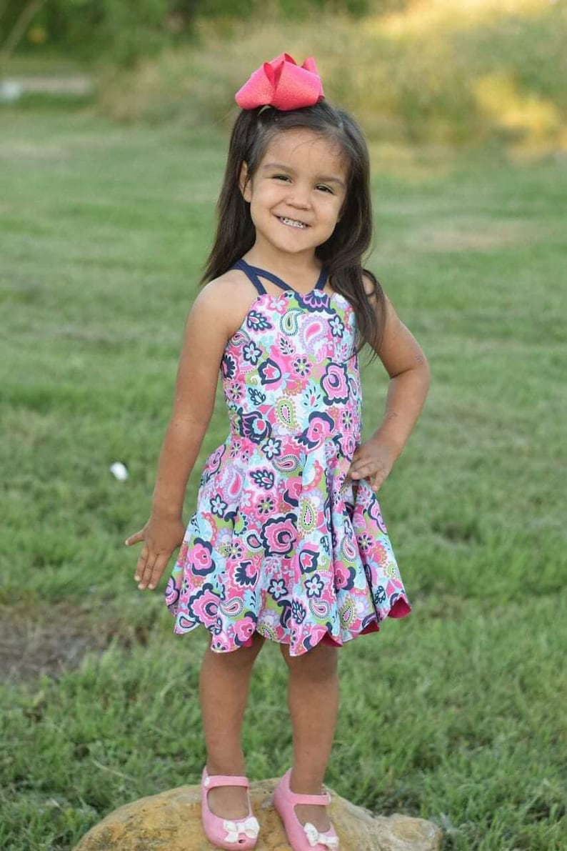 Kids Scalloped Dress/top Sewing Pattern: Nina's Reversible Sundress ...