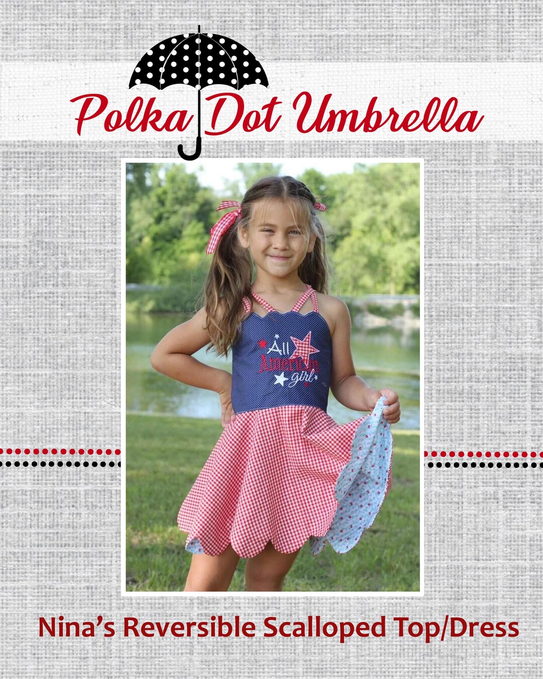 Kids Scalloped Dress/top Sewing Pattern: Nina's Reversible Sundress ...