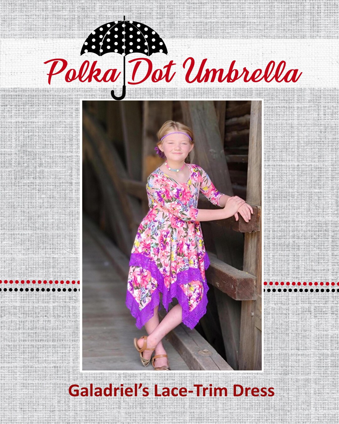 Galadriel's Lace-trim Dress for Kids Sizes 2 to 14 PDF Sewing Pattern ...