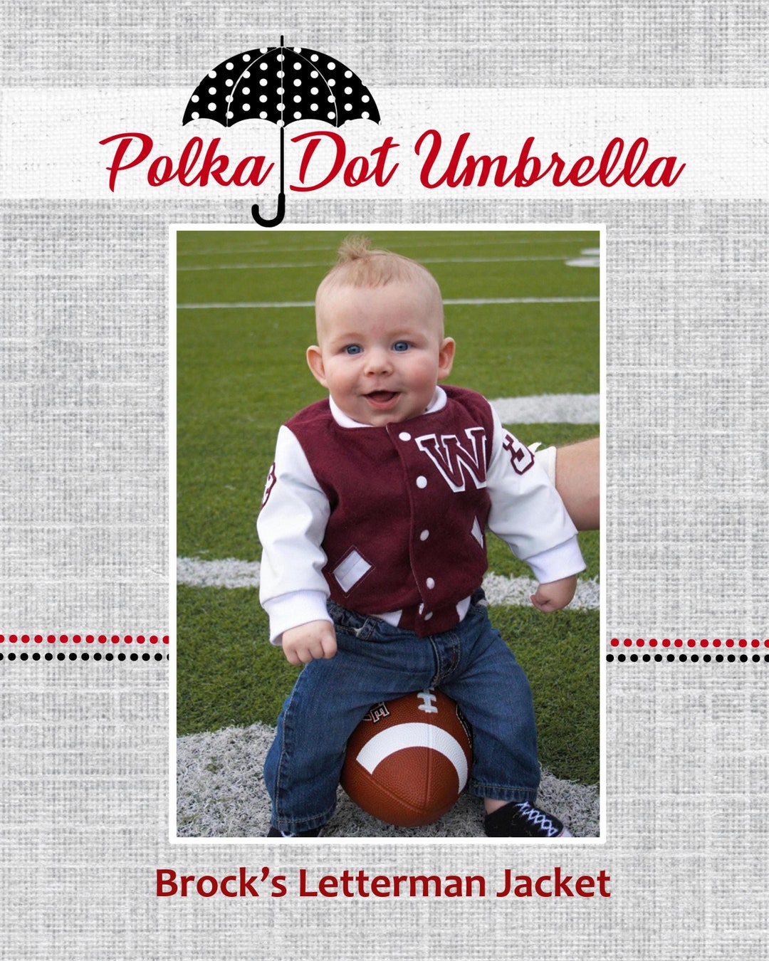 Baby Letterman Jacket Sewing Pattern: Brock's Varsity, NB to 18/24 ...