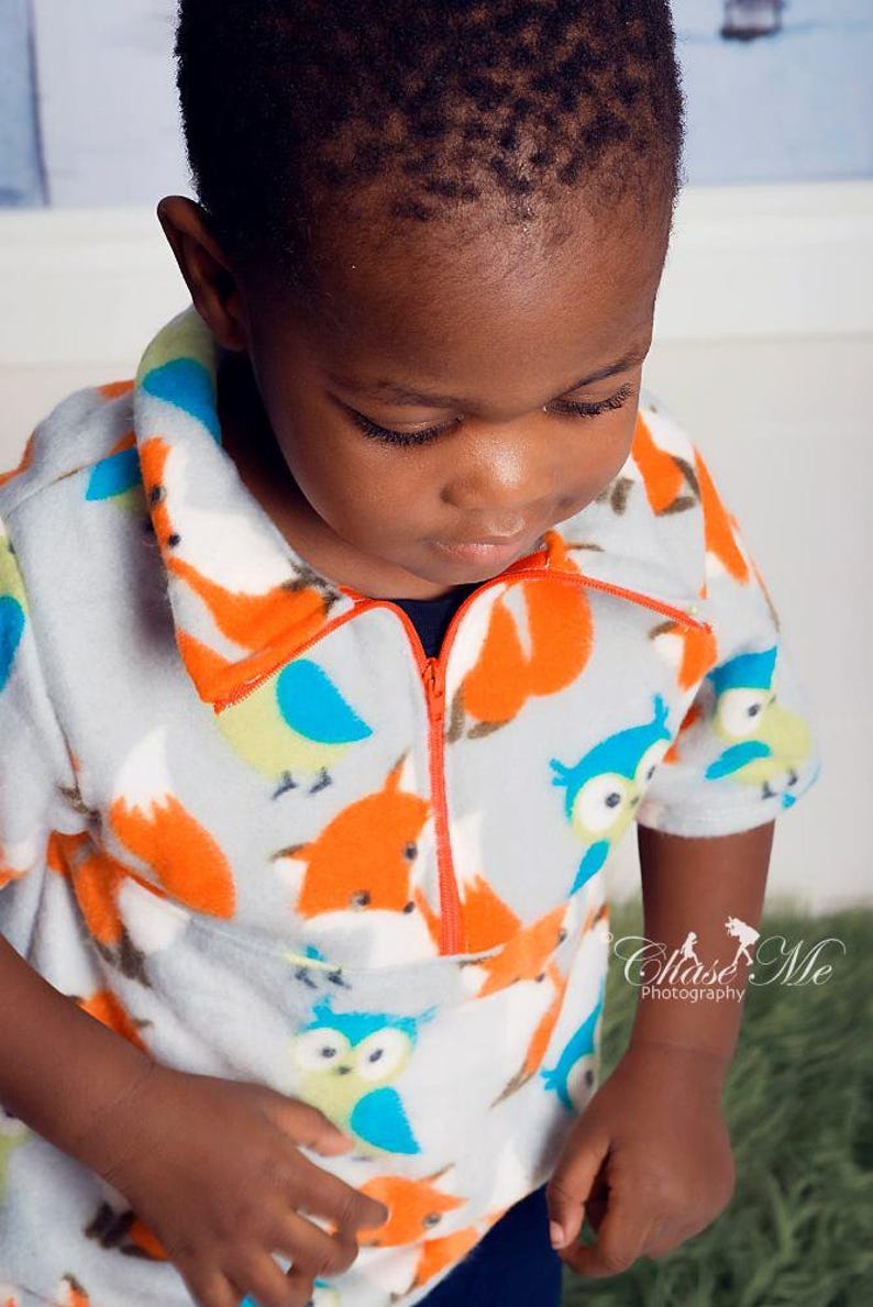 Kids Half-zip Sweatshirt Sewing Pattern: Fleece, Sizes 2 to 14 Lucas ...