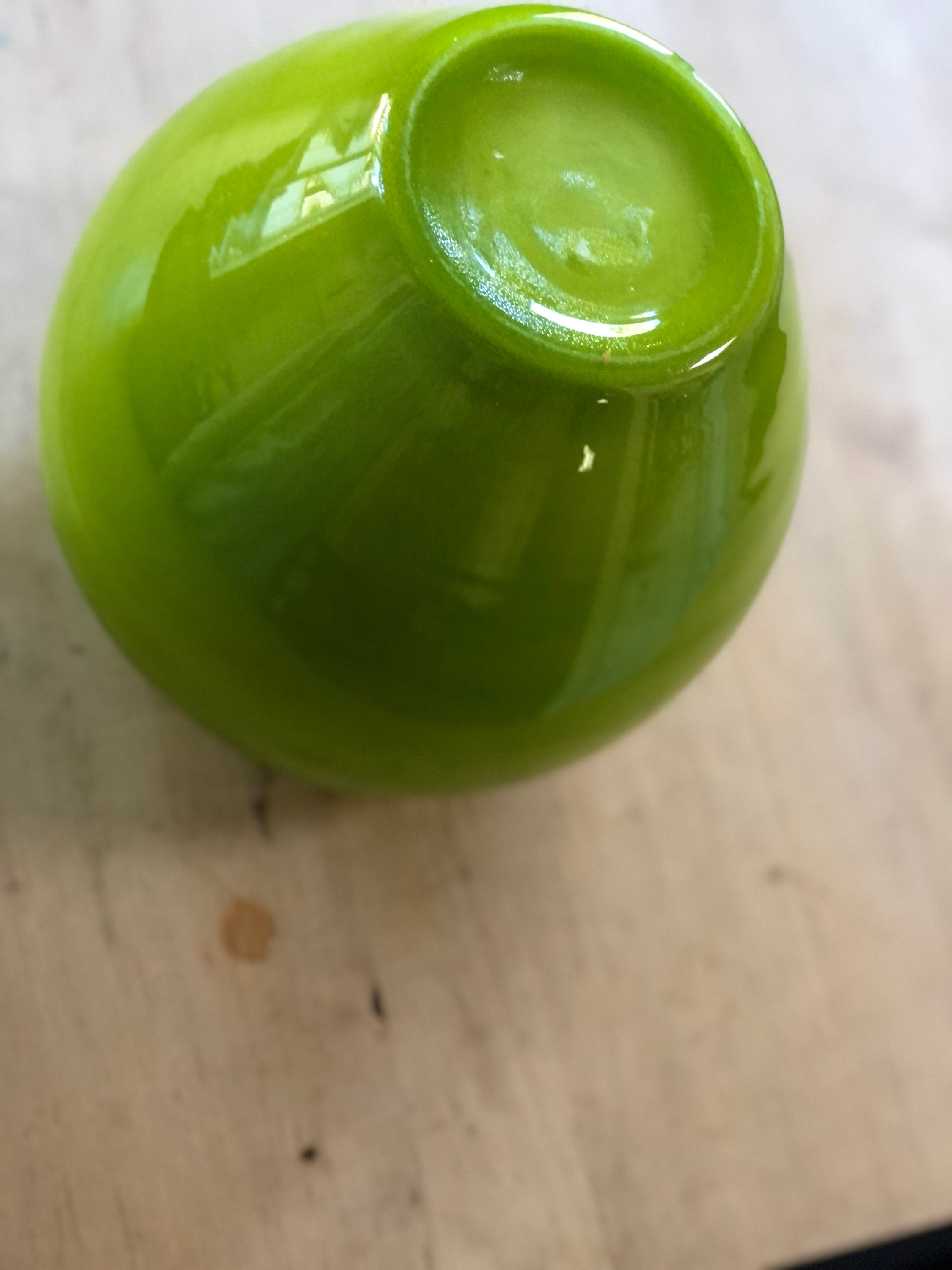 Vintage Mid Century Lime Green Vase Etsy