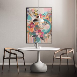 Modern Poster Abstract Floral Wall Decoration Deco - Etsy
