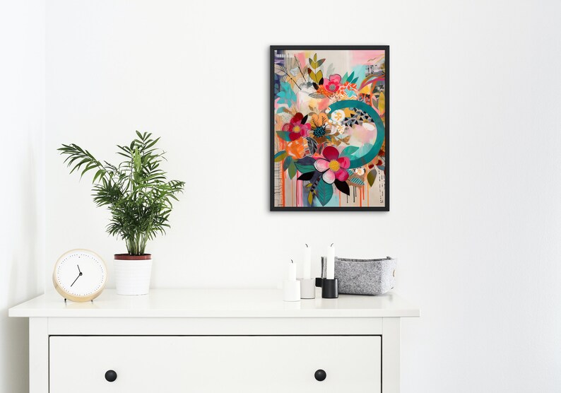 Modern Poster Abstract Floral Wall Decoration Deco - Etsy