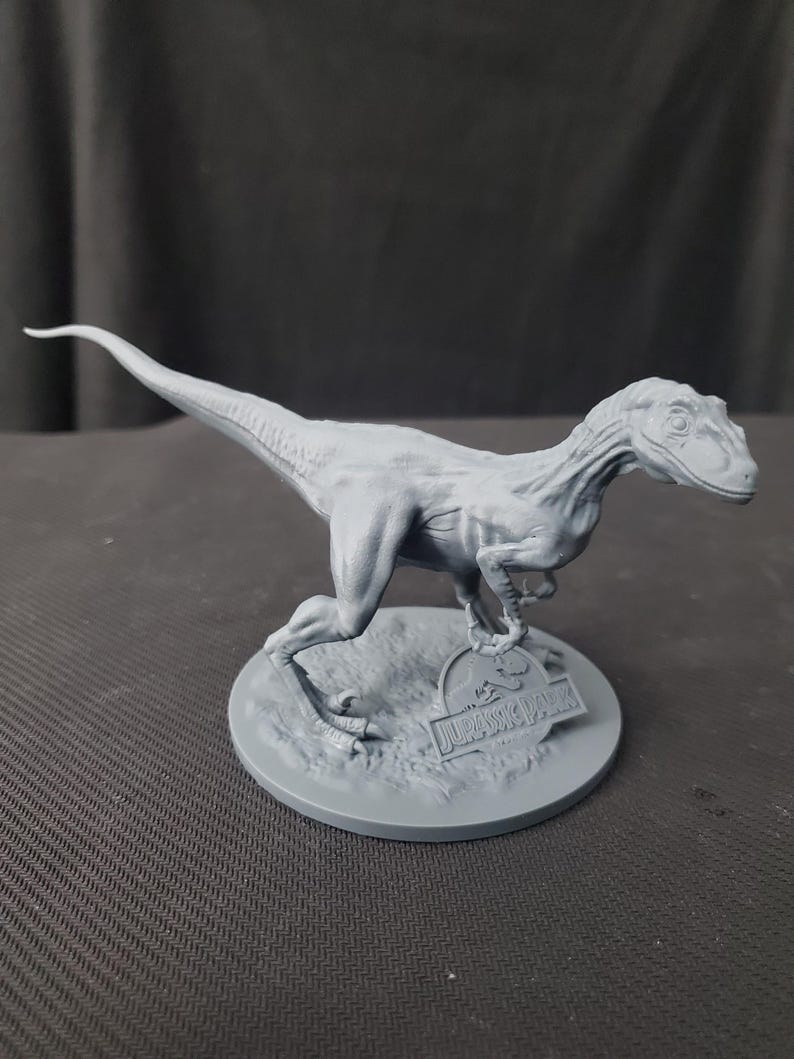 Velociraptor With Jurassic Logo/ Figure/ Pathfinder/ DND/ Miniature ...
