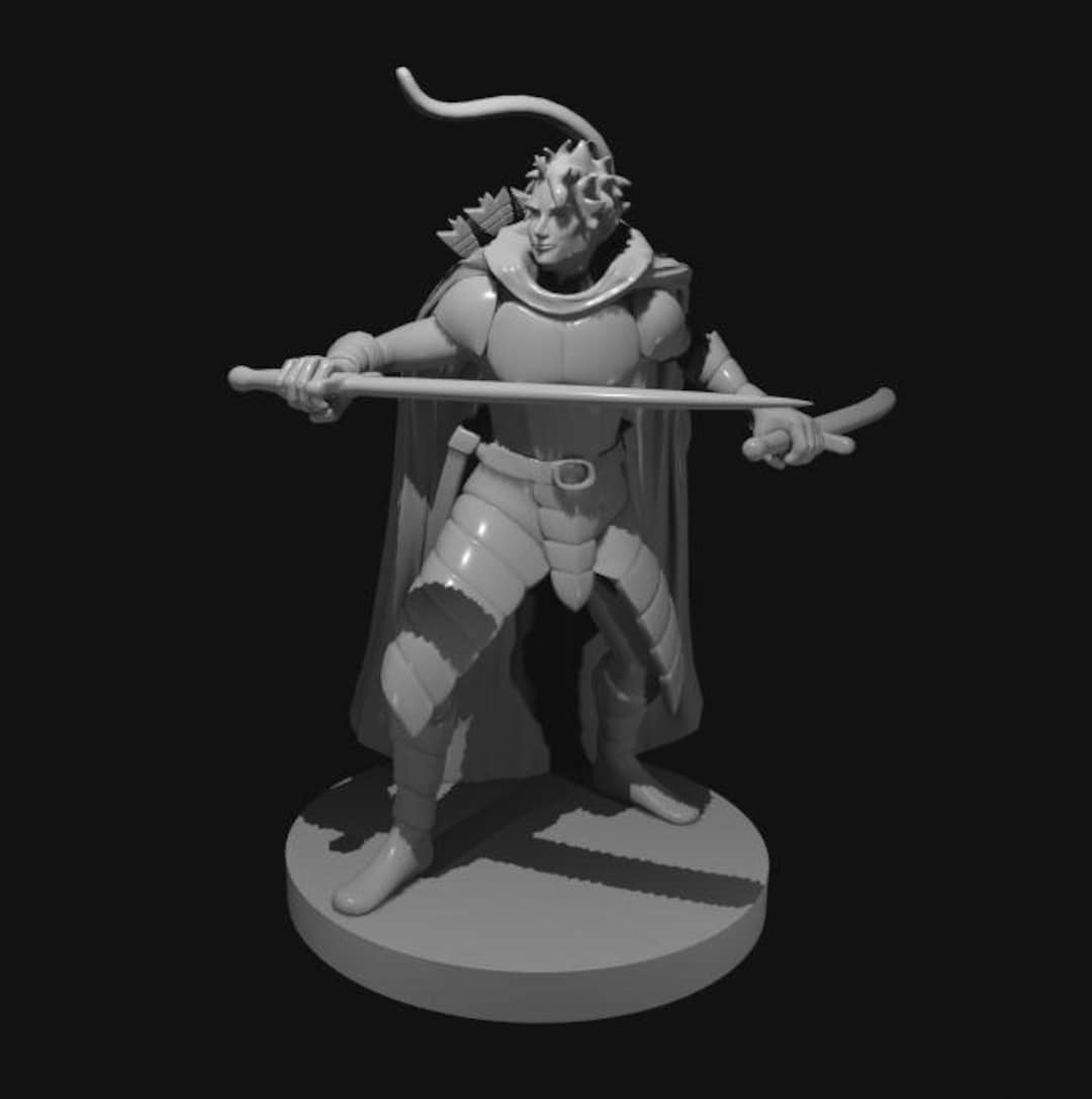Human Male Two Sword Ranger/ Mz4250/ 25mm (1 Inch) Scale Miniature ...