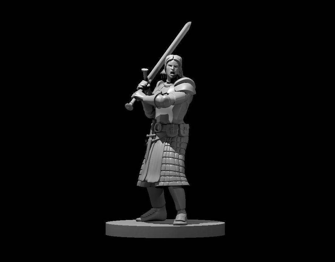 Human Female Great Weapon Fighter/ Mz4250/ 28mm Scale Miniature ...