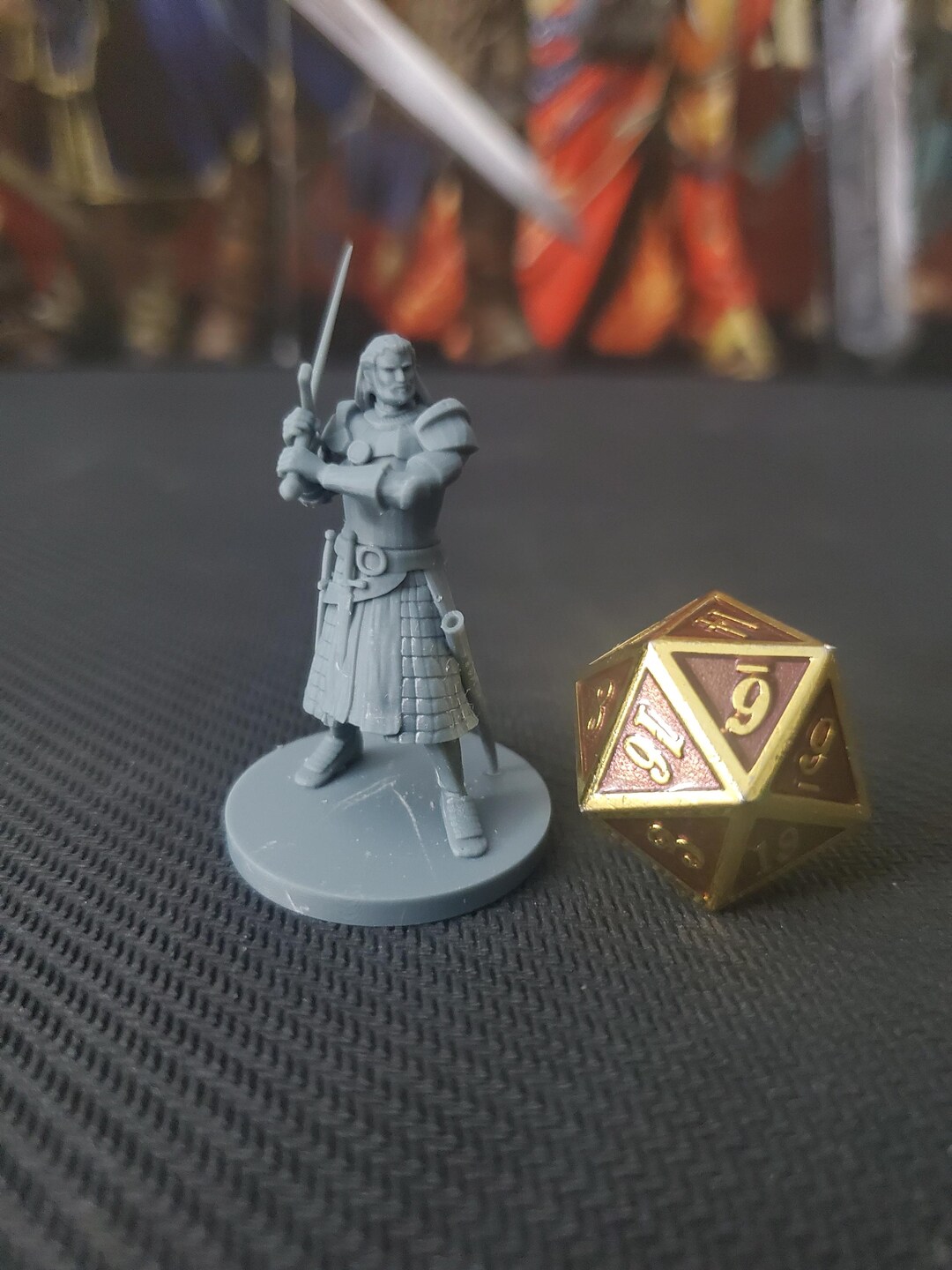 Human Fighter Swinging Sword/ Mz4250/ 25mm Scale Miniature/ Pathfinder ...