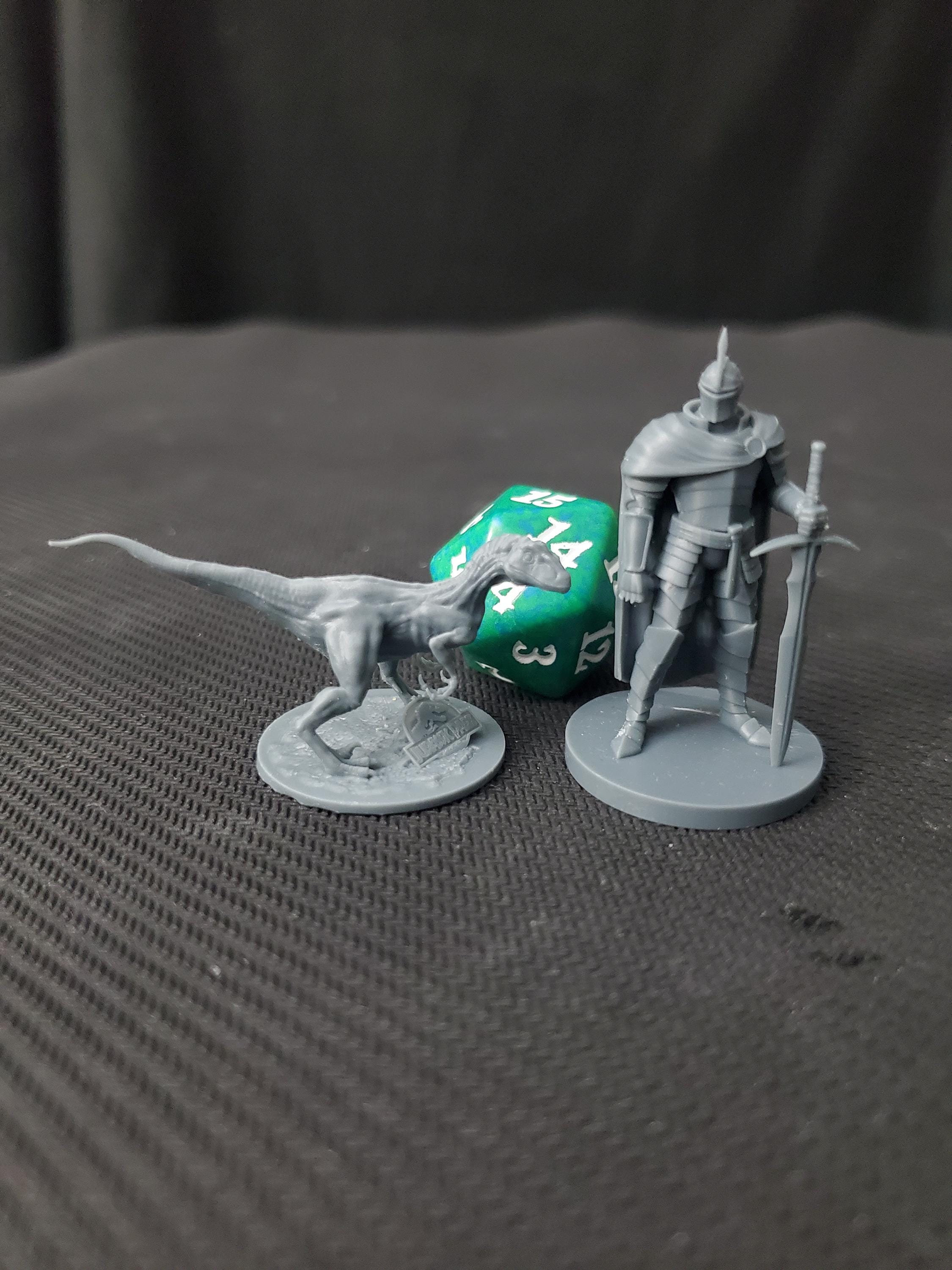 Velociraptor With Jurassic Logo/ Figure/ Pathfinder/ DND/ Miniature ...