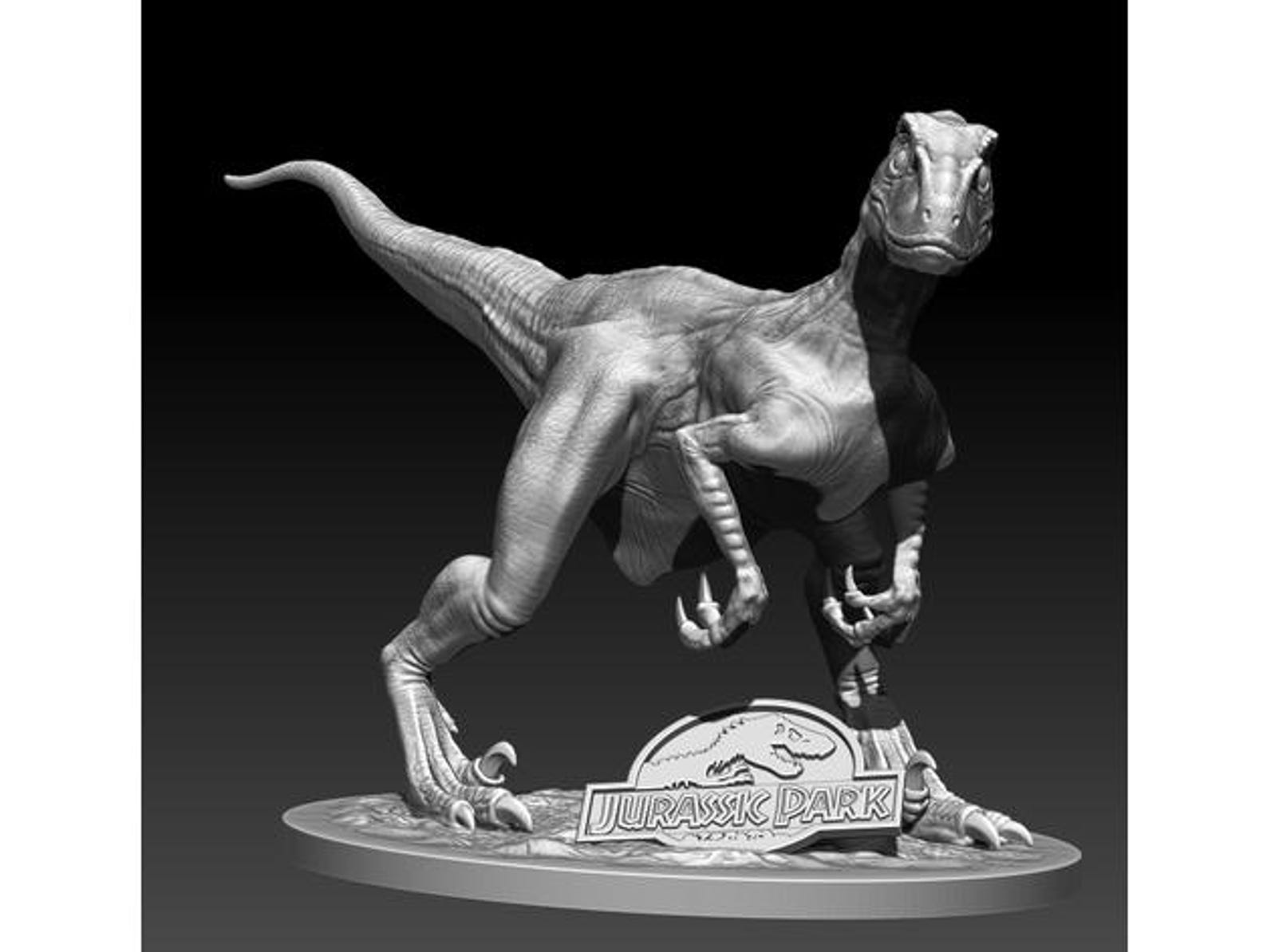 Velociraptor With Jurassic Logo/ Figure/ Pathfinder/ DND/ Miniature ...