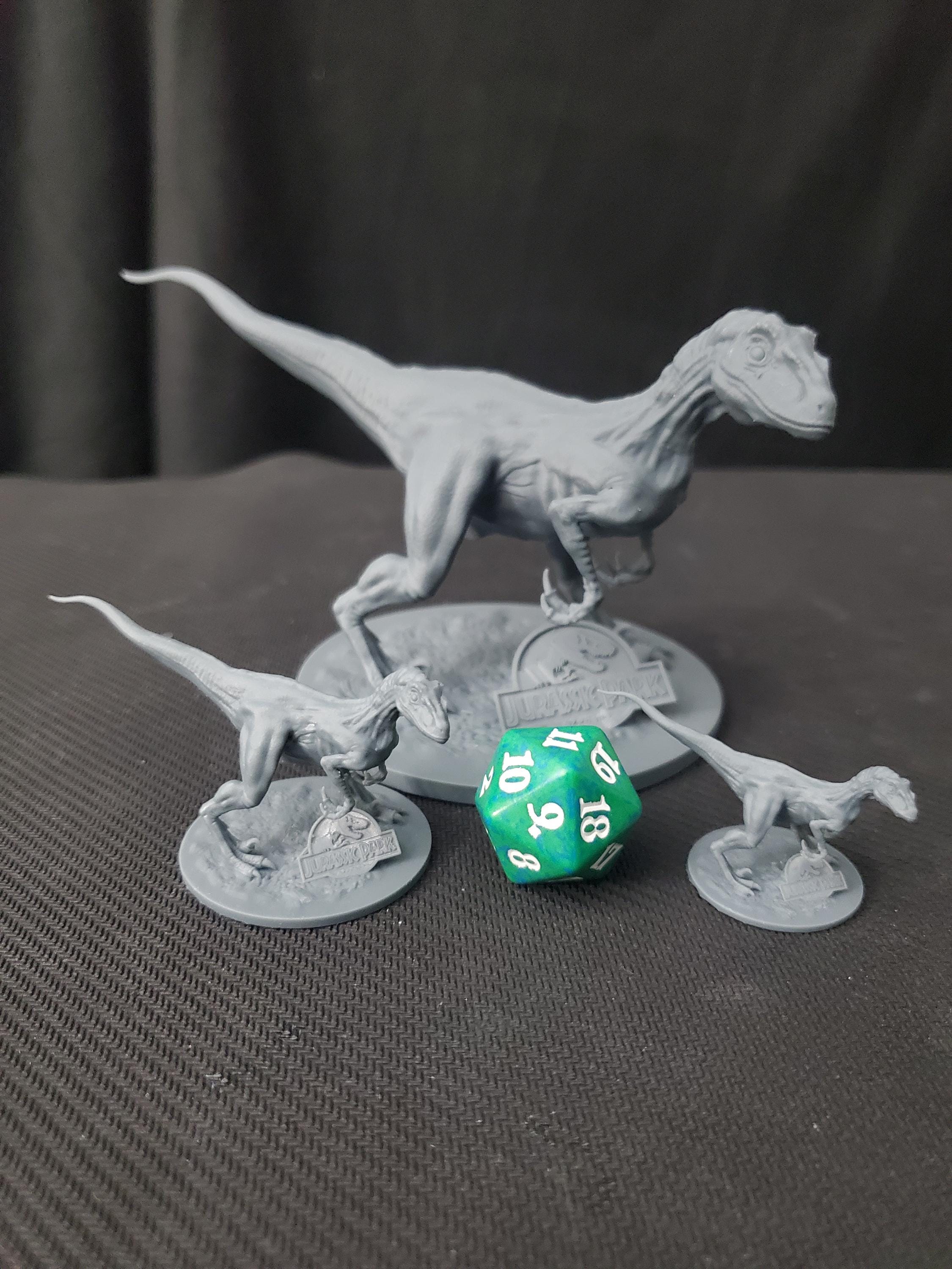 Velociraptor With Jurassic Logo/ Figure/ Pathfinder/ DND/ Miniature ...