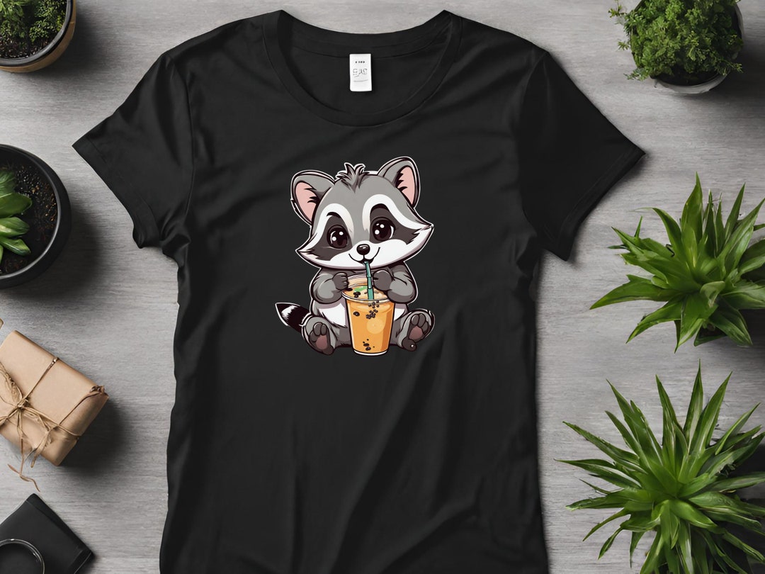 Cute Raccoon Boba T-shirt, Boba Tea Shirt - Etsy
