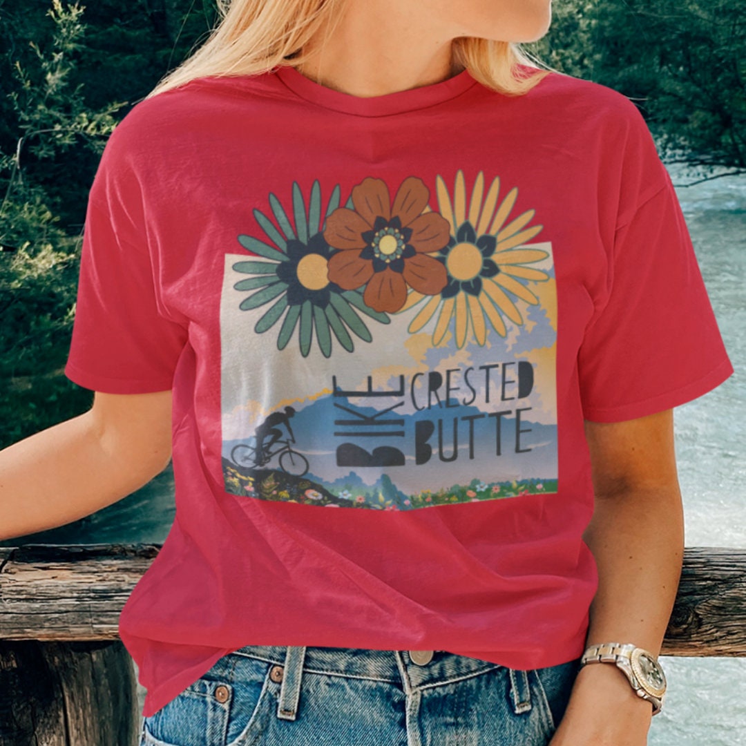 Bike Crested Butte T-shirt, Mountain Biking T-shirt, Gift for Mountain ...