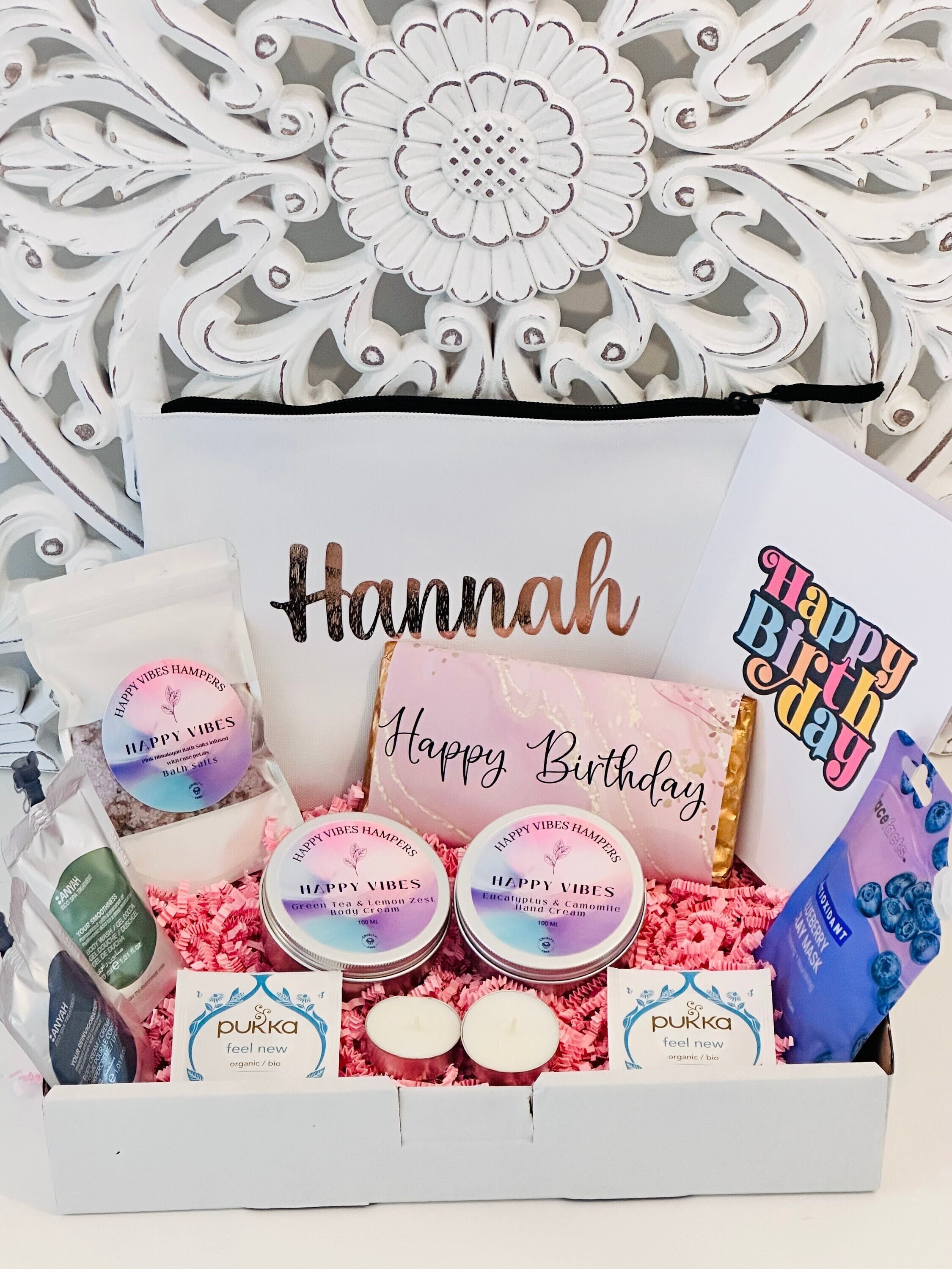 HAPPY BIRTHDAY Spa Gift, Spa Hamper for Her, Personalised Gift Hamper ...