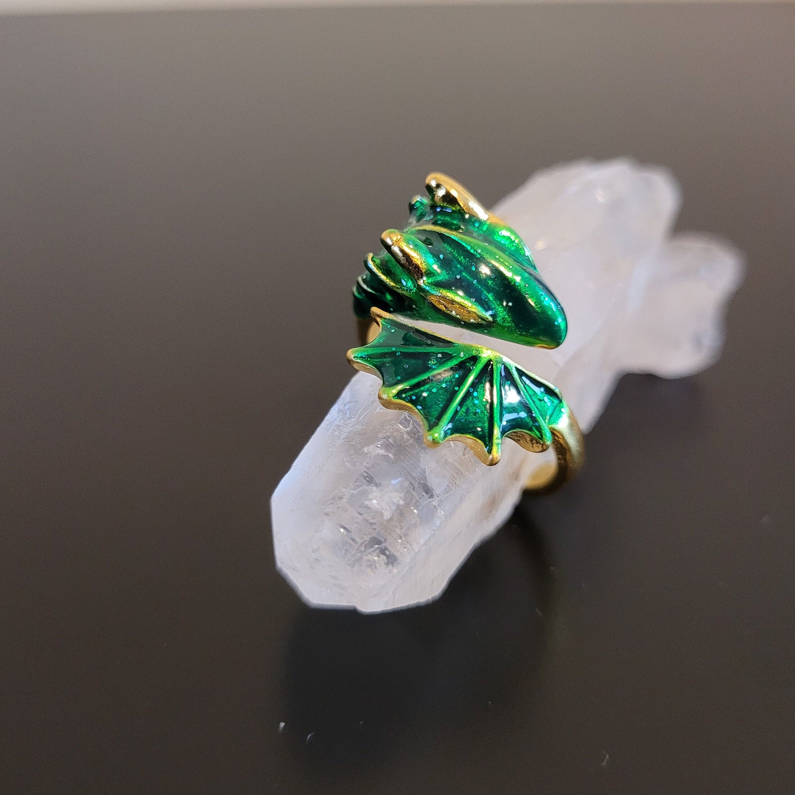 Whimsical Dragon Ring With Coiled Tail - Etsy