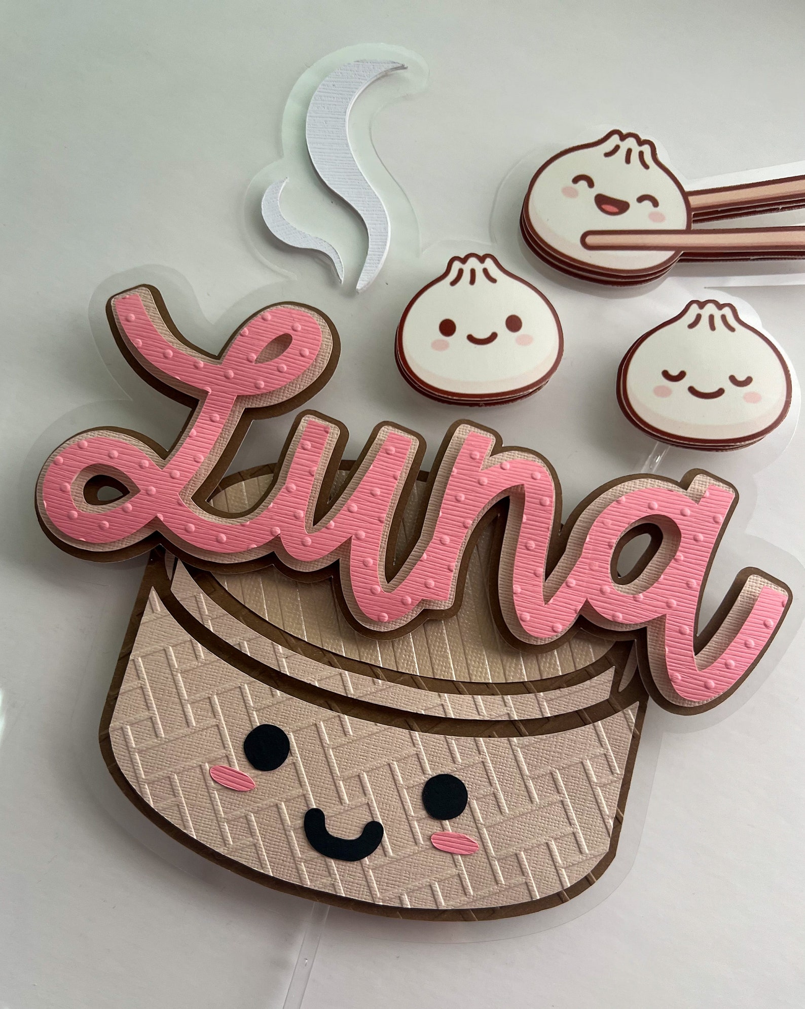 Dumpling Cake Topper Dim Sum Party Bao Cake Topper Custom - Etsy