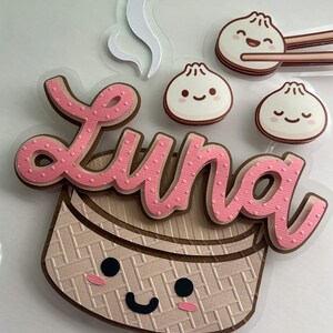 Dumpling Cake Topper, Dim Sum Party, Bao Cake Topper, Little Dumpling ...