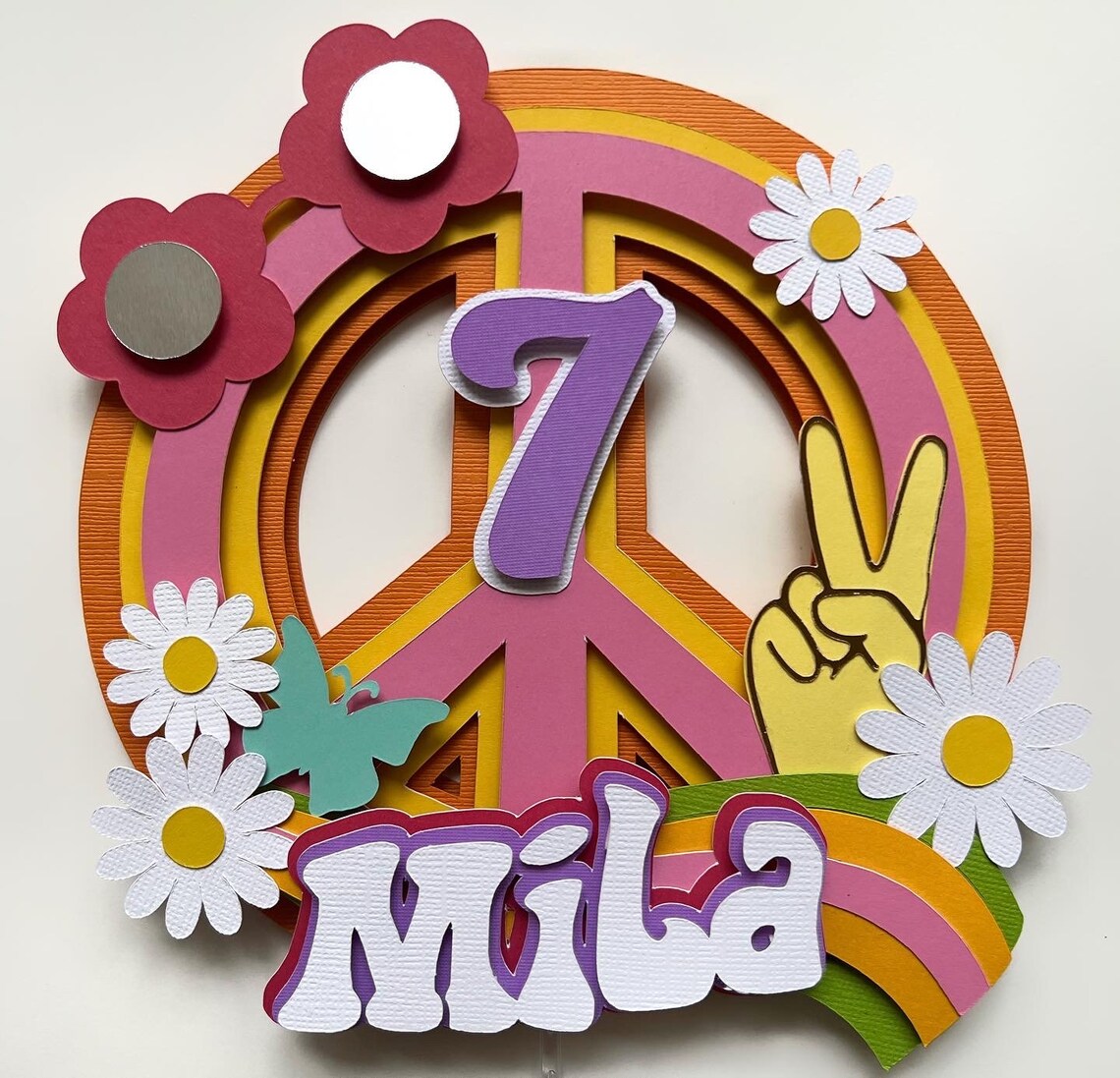 Hippie Cake Topper Groovy Cake Topper Peace Cake Topper | Etsy