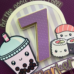 Boba Cake Topper, Sushi Cake Topper, Kawaii Cake Topper, Boba and Sushi ...