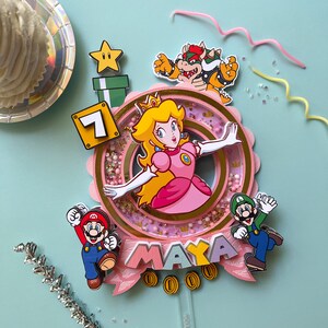 Peach Cake Topper, Mario Princess Cake Topper - Etsy