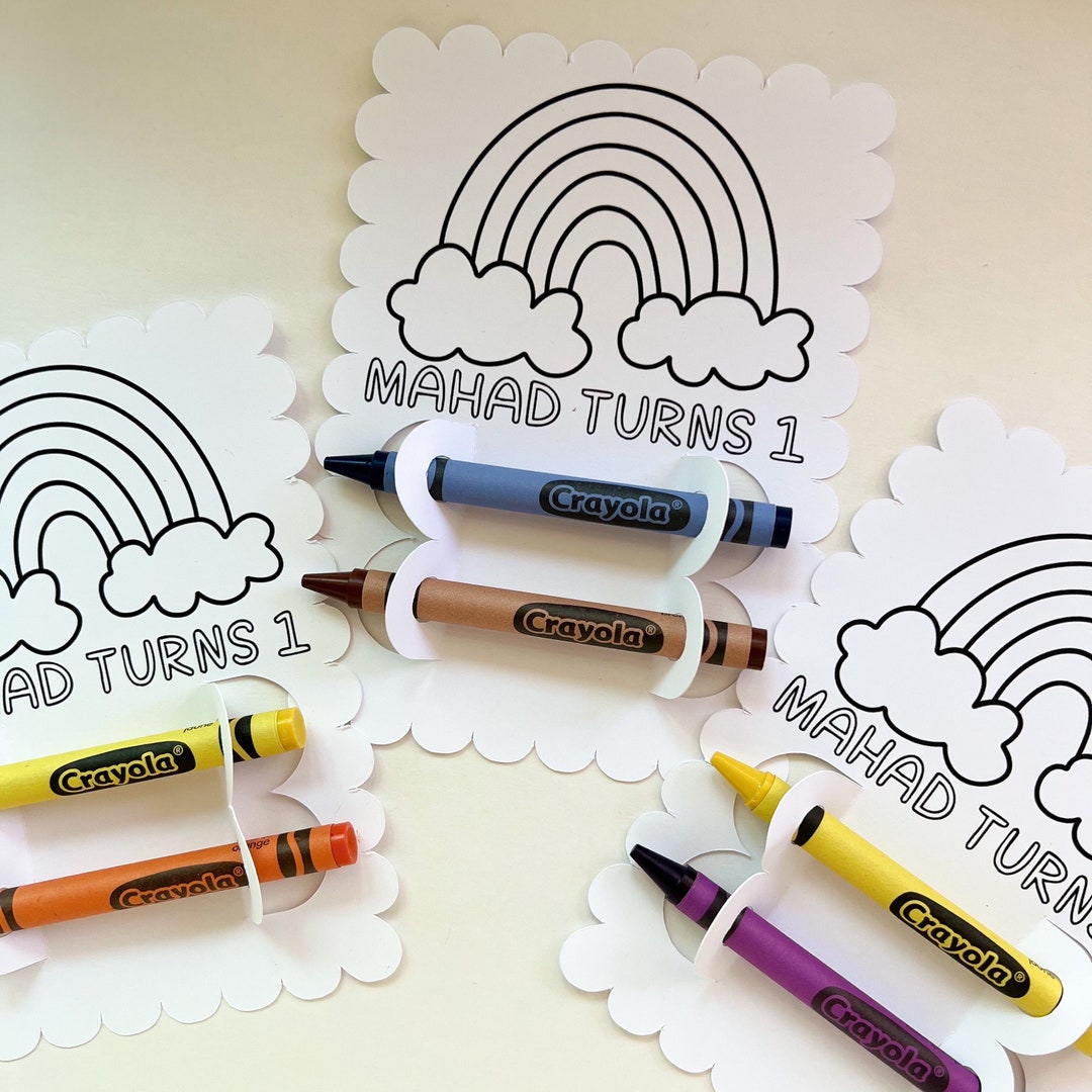 Customized Coloring Page Party Favor With Crayons Mini Coloring Page ...