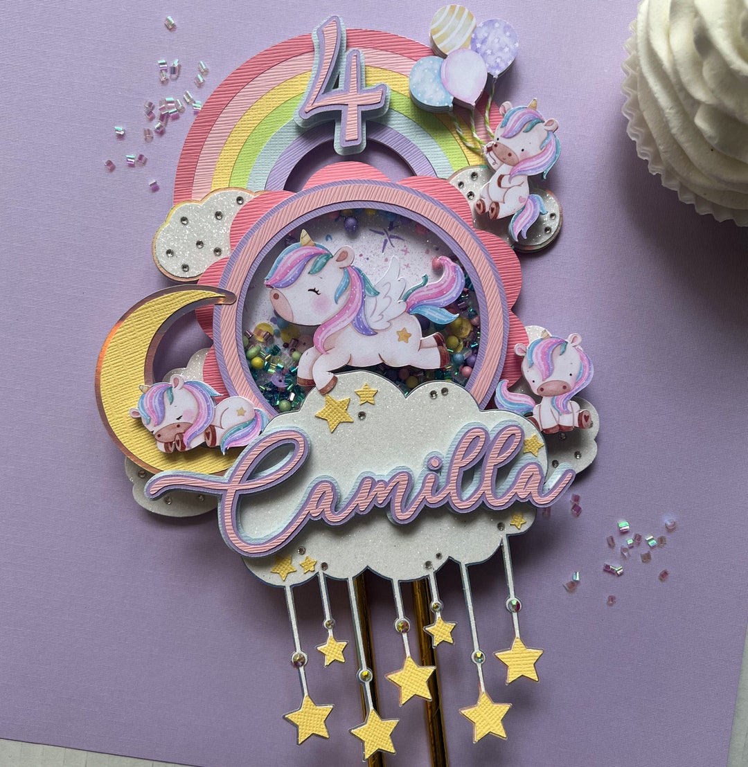 Pastel Unicorn Cake Topper, Unicorn Cake Topper, Magical Unicorn Cake ...