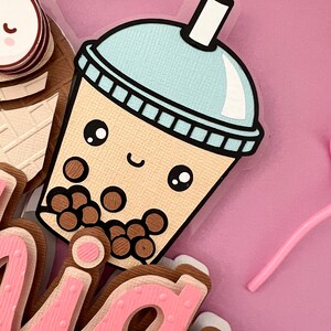 Boba and Bao Cake Topper, Little Dumpling Cake Topper, Boba Tea Cake ...