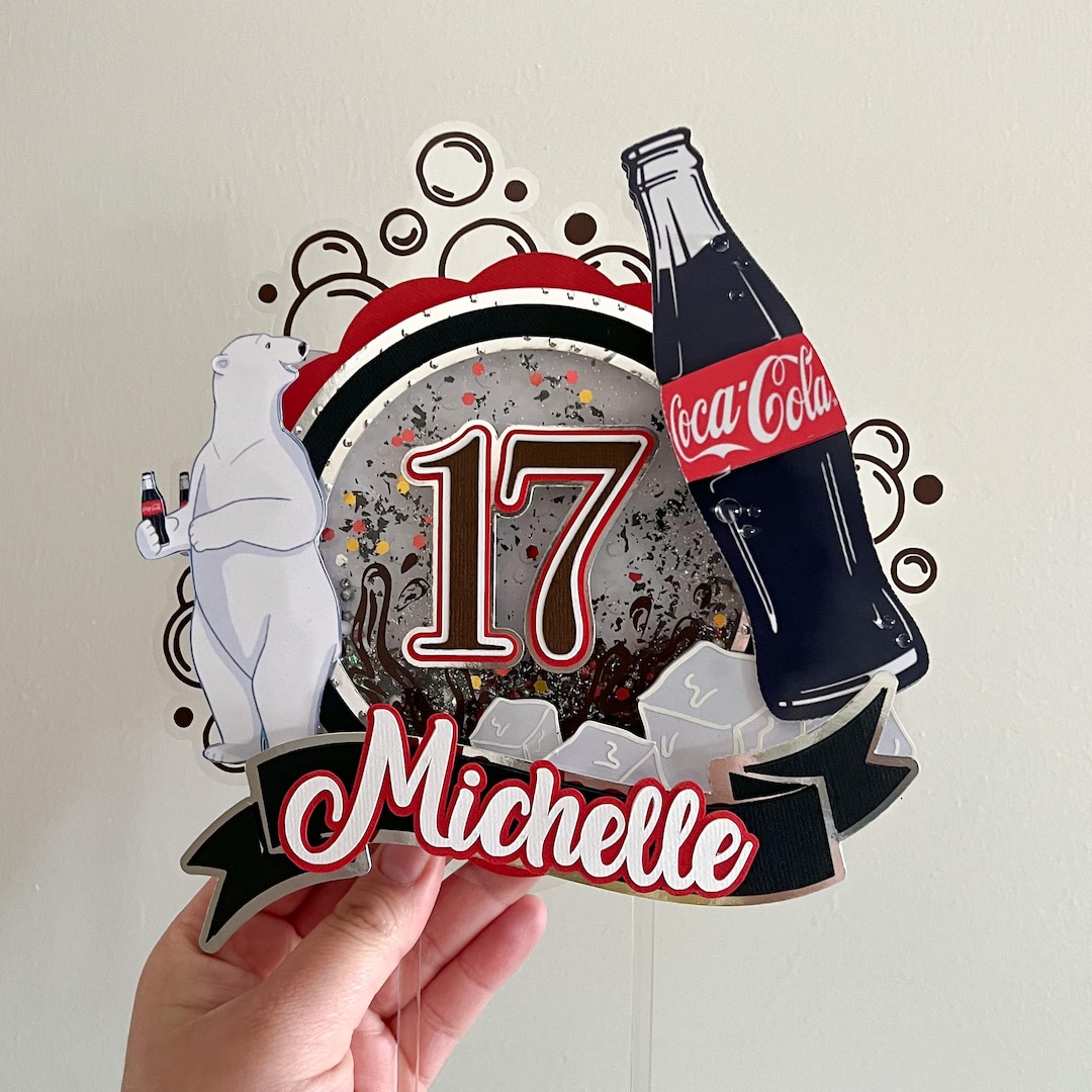 Coca-cola Birthday Cake Topper: Polar Bear Party Decor - Etsy