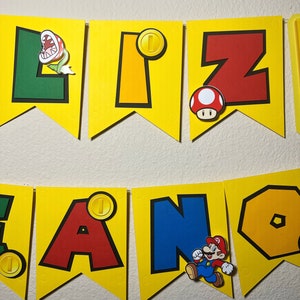 Mario Bros Birthday Banner - Mario Bros Party Decor - Mario Bros Party ...