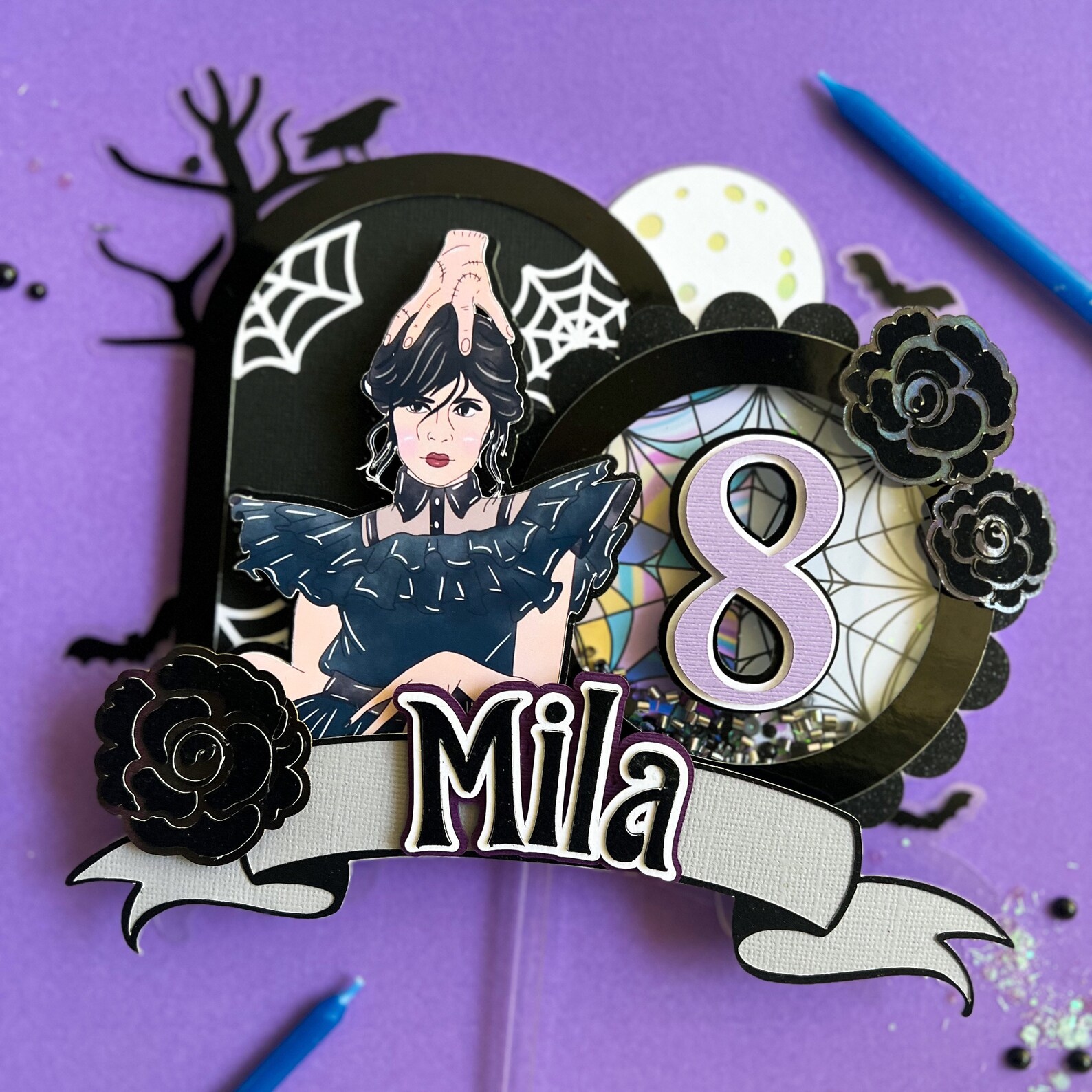 Wednesday Cake Topper Addams Family Cake Topper Wednesday - Etsy