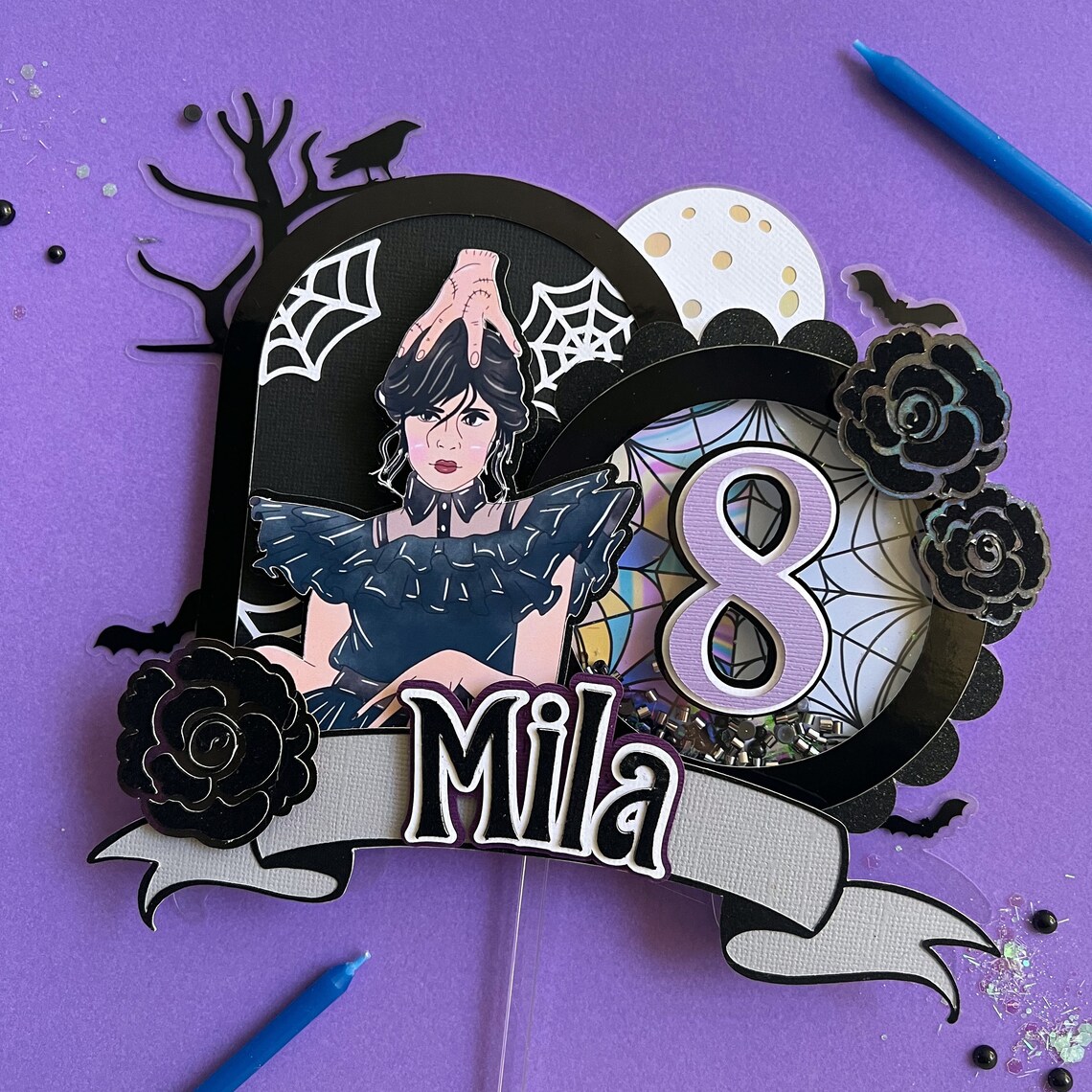 Wednesday Cake Topper Addams Family Cake Topper Wednesday - Etsy