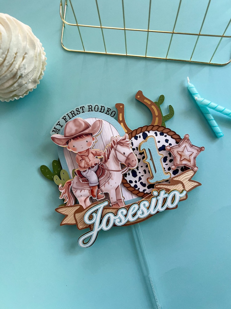 First Rodeo Cake Topper: Cowboy 1st Birthday Party Decor - Etsy