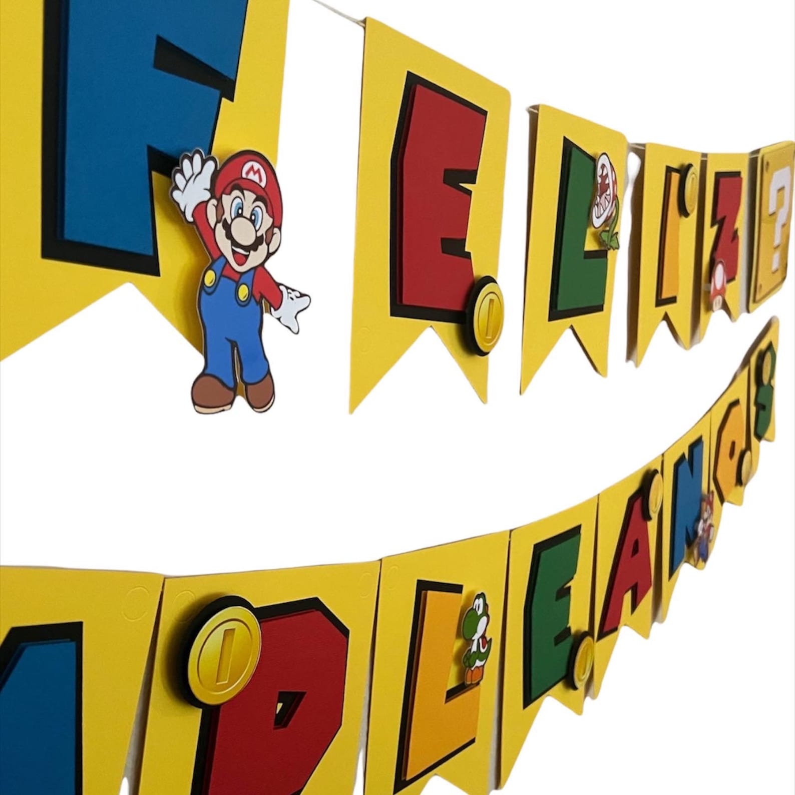 Mario Bros Birthday Banner Mario Bros Party Decor Mario | Etsy