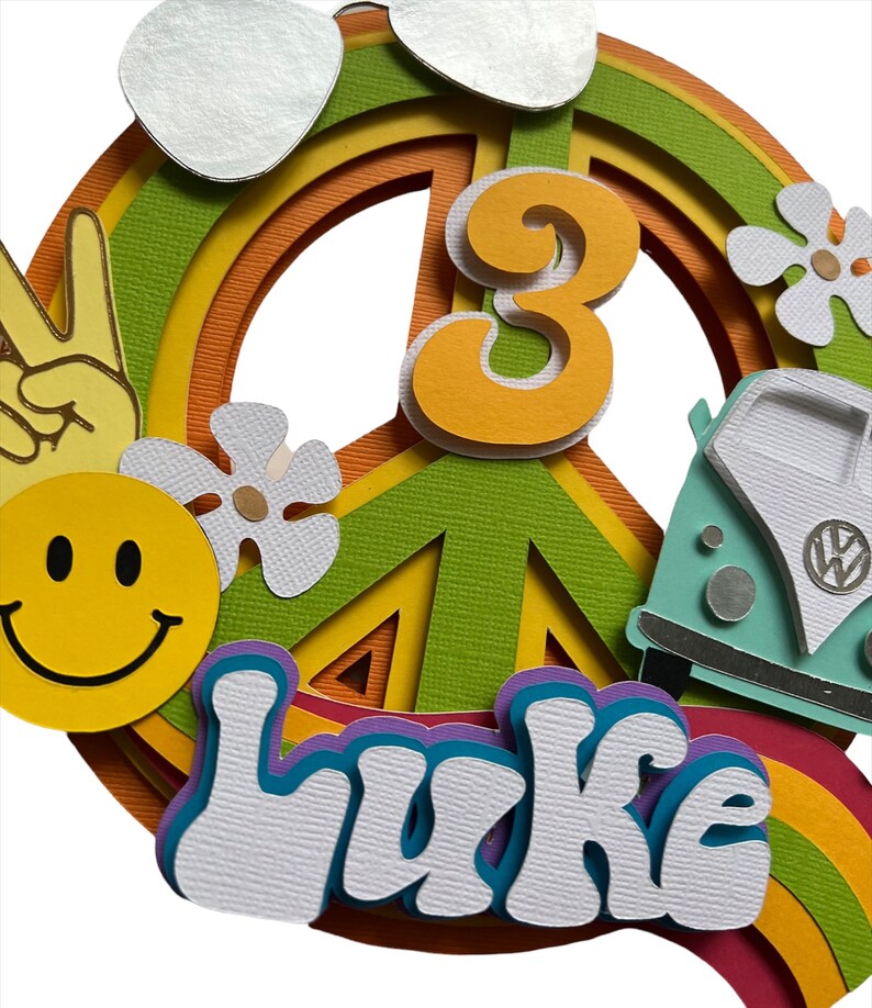 Hippie Cake Topper Groovy Cake Topper Peace Cake Topper | Etsy