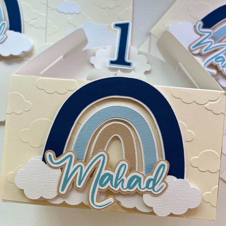 Boho Rainbow Treat Boxes Boho Rainbow Boy Party Decor Custom - Etsy