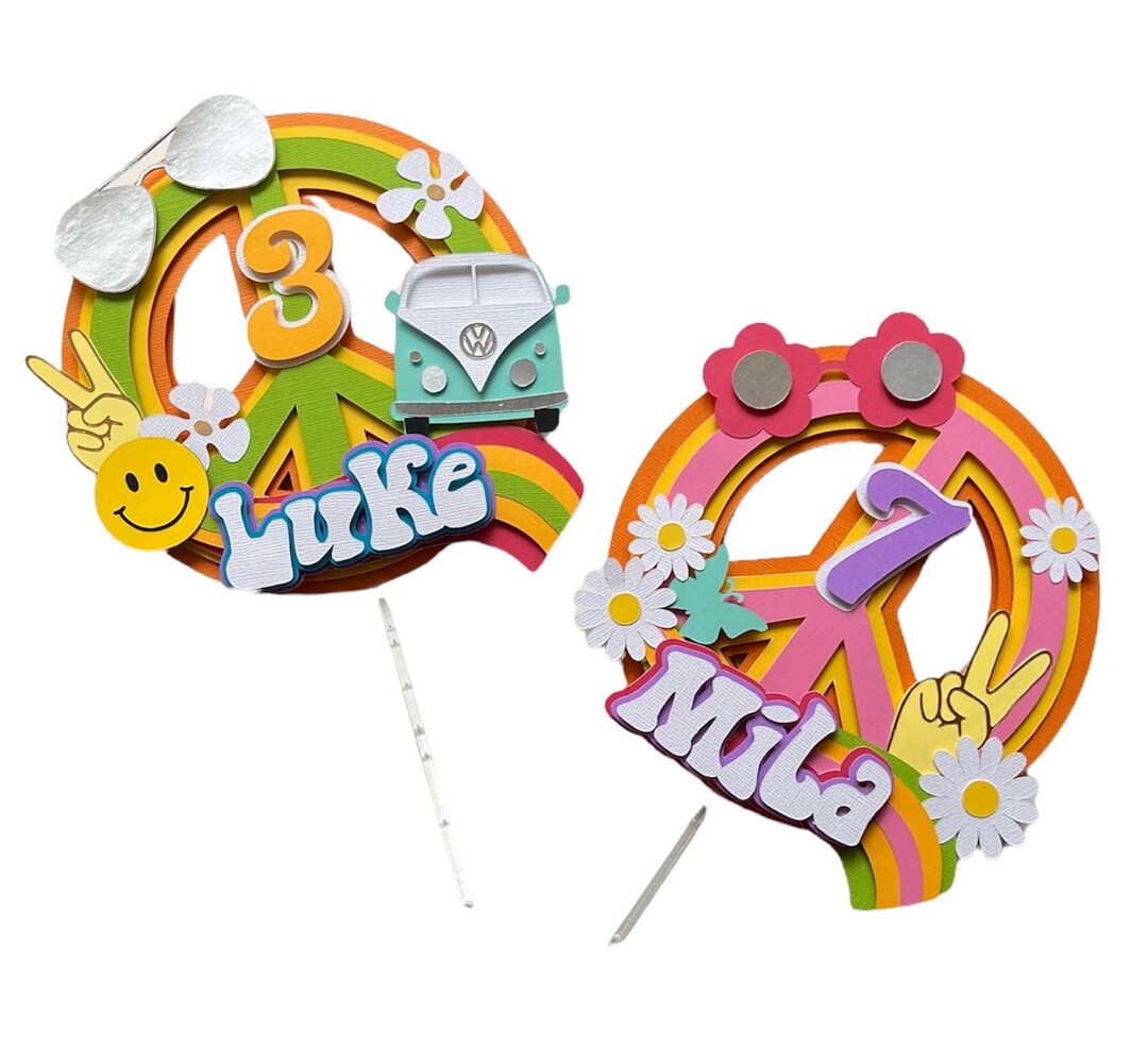 Hippie Cake Topper, Groovy Cake Topper, Peace Cake Topper, Groovy One ...